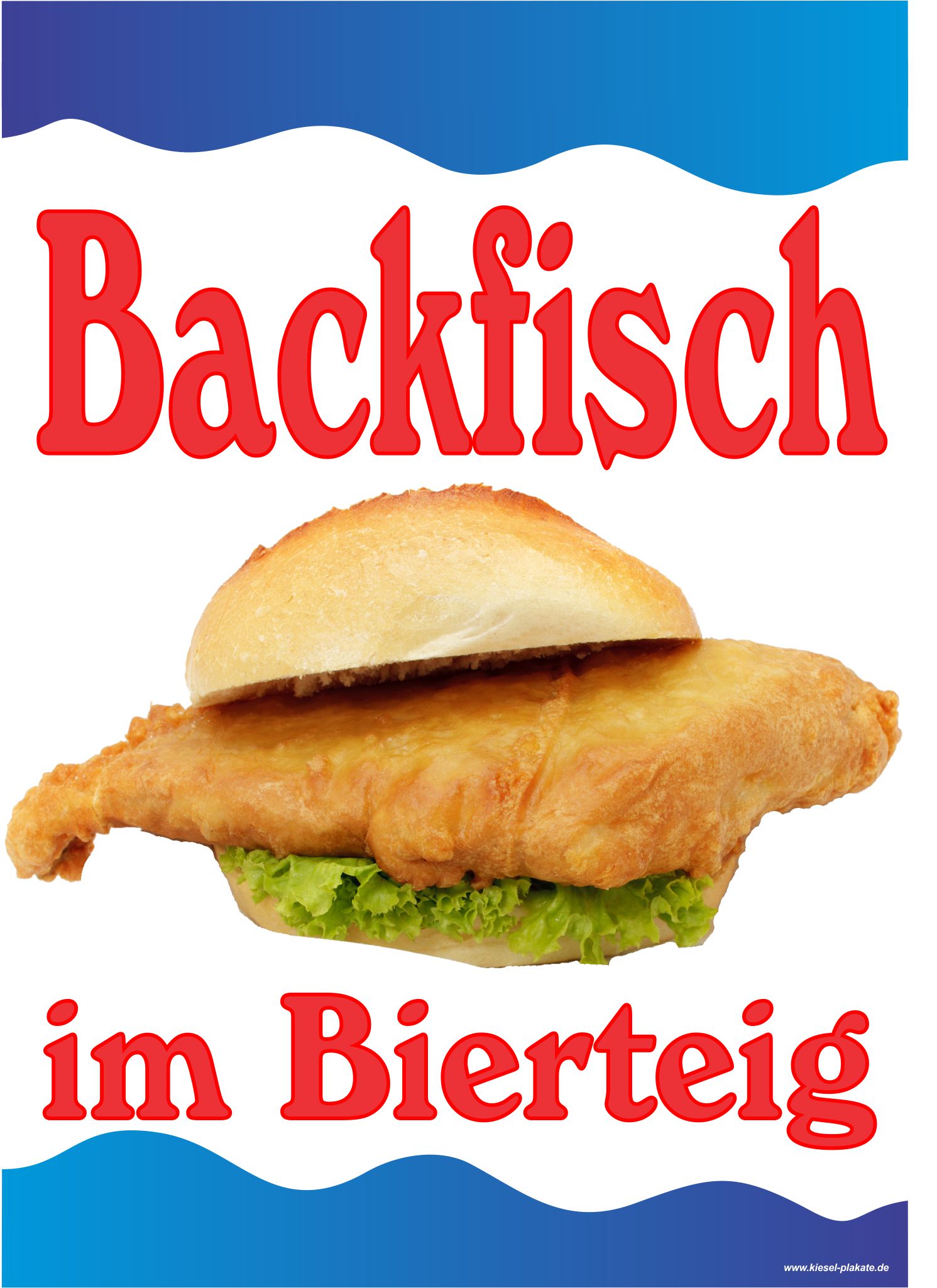Plakat Backfisch im Bierteig | Fischhandel | Plakatshop | Kiesel Plakate