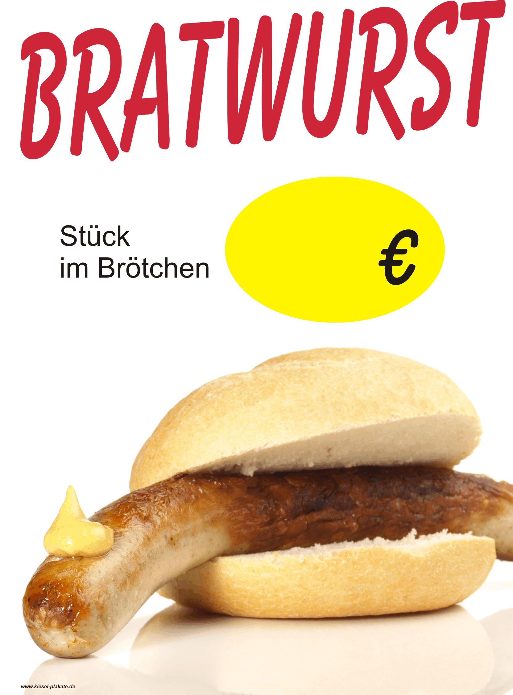Plakat Bratwurst mit Preisfeld | Fleischerei und Gastronomie ...